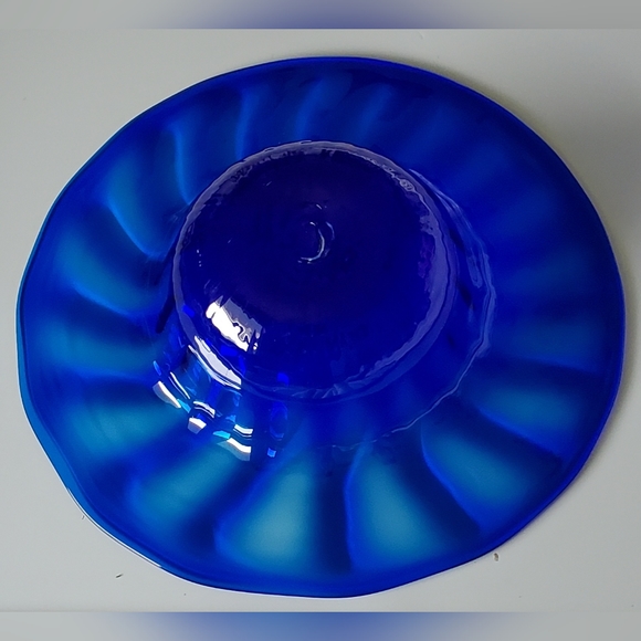 BLENKO | Art | Rare 25 Blenko Cobalt Blue Handcrafted Optic Art Glass ...